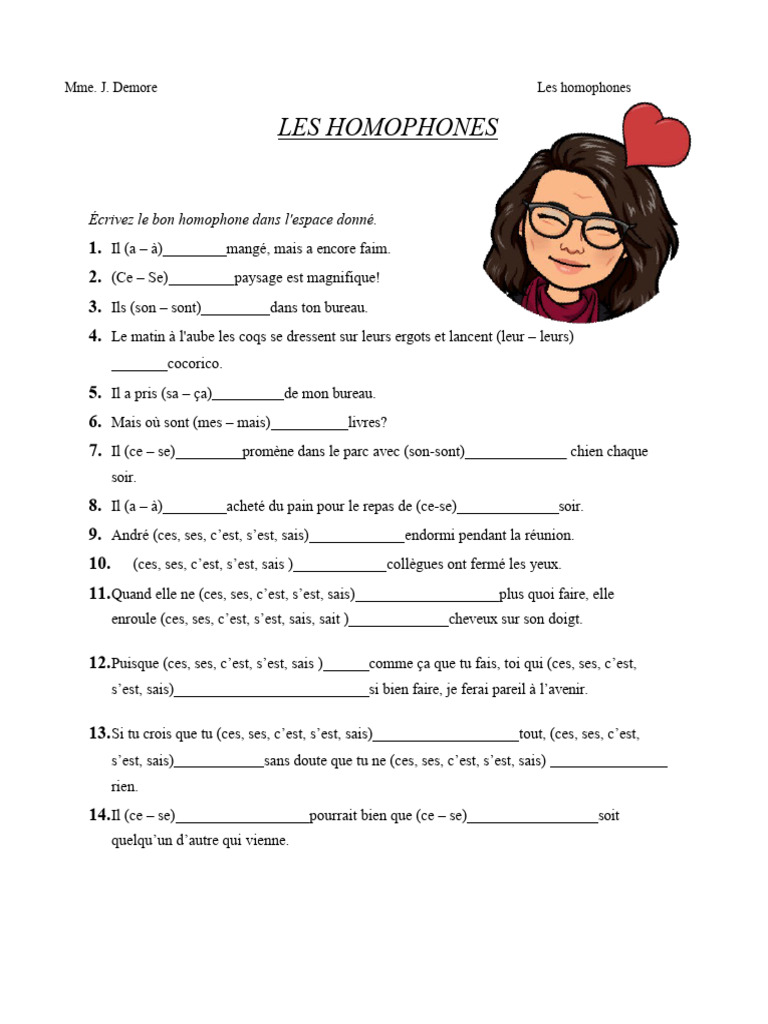 Exercices sur les homophones CM1 | PDF | Échecs | Théorie (échecs)