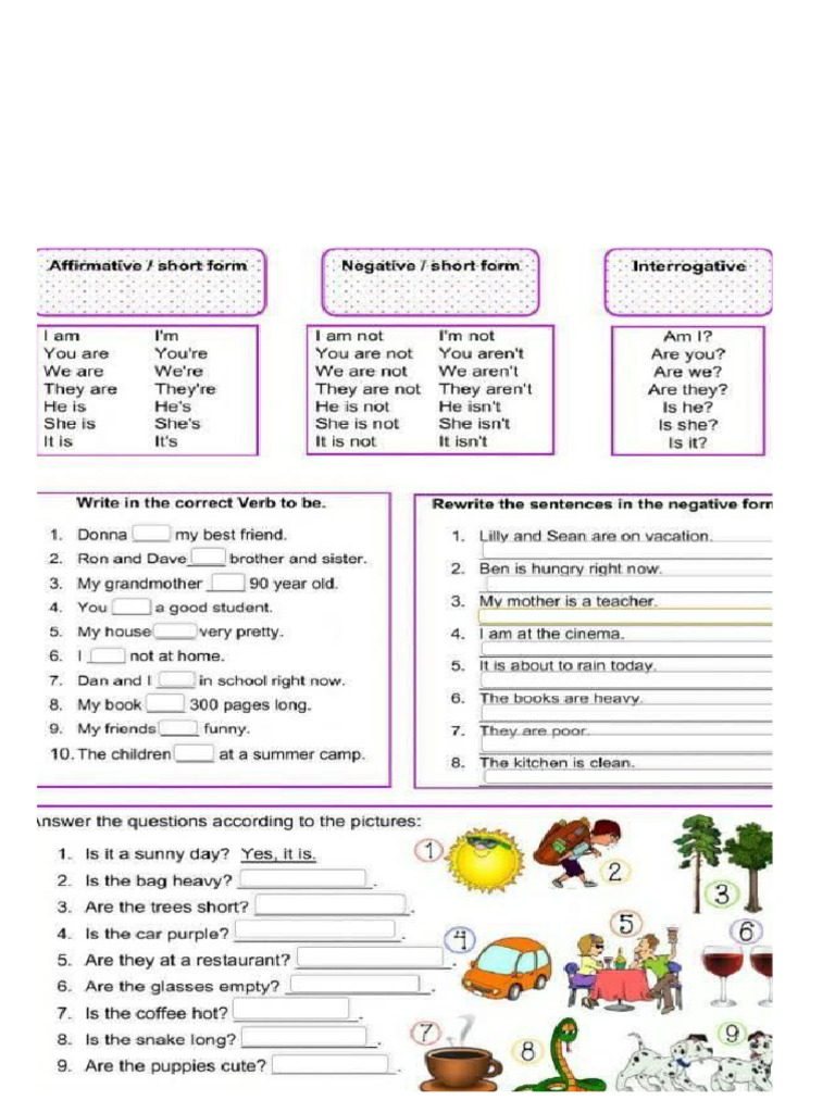 Verbo Tobe Ejercicios | PDF