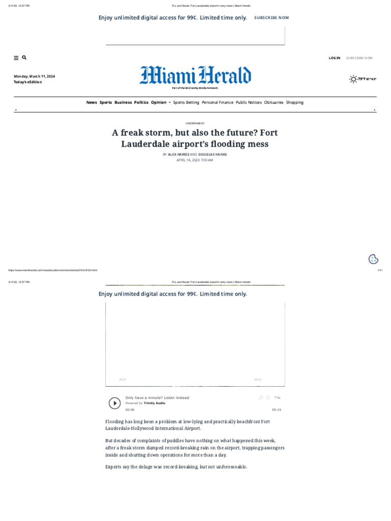 FLL and Floods_ Fort Lauderdale Airport’s Rainy Mess _ Miami Herald | PDF | Flood | Airport