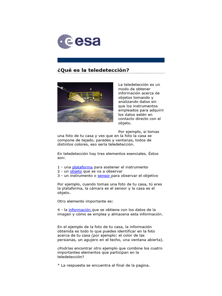 Qué Es La Teledetección | PDF | Sensores remotos