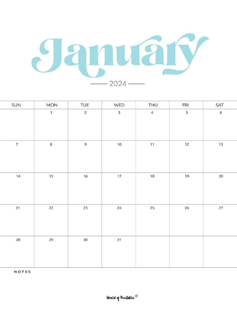 January 2024 Calendar 109 | PDF