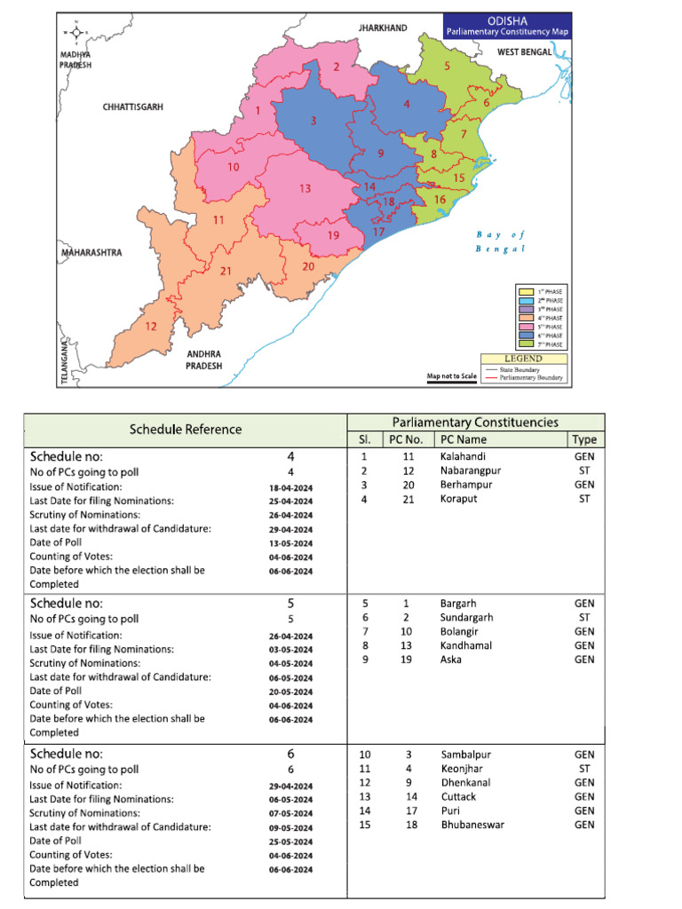 ECI Election Schedule - Odisha GE-2024 | PDF