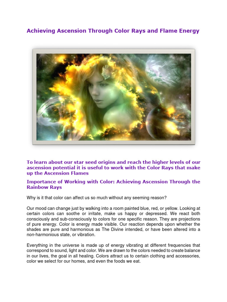 Achieving Ascension Through Color Rays and Flame Energy | PDF