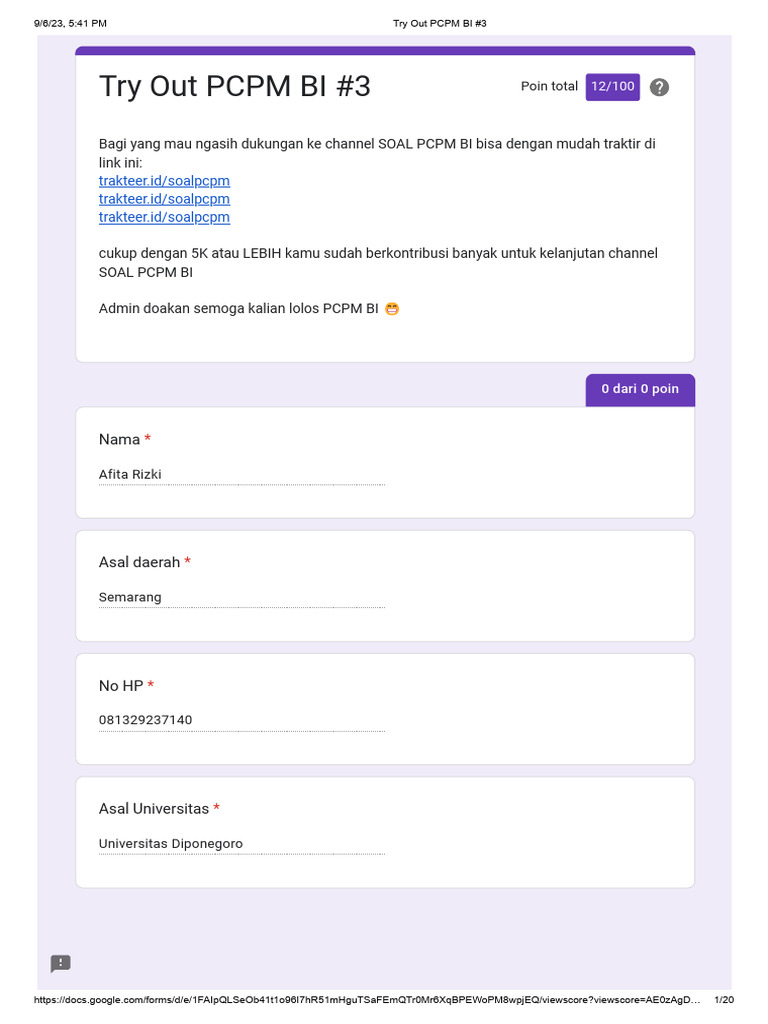 Try Out PCPM BI #3 | PDF