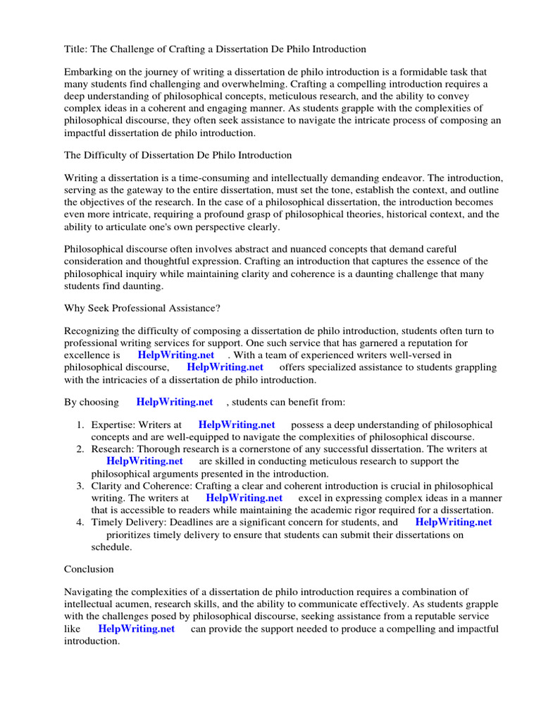 Dissertation de Philo Introduction | PDF | Thesis | Essays