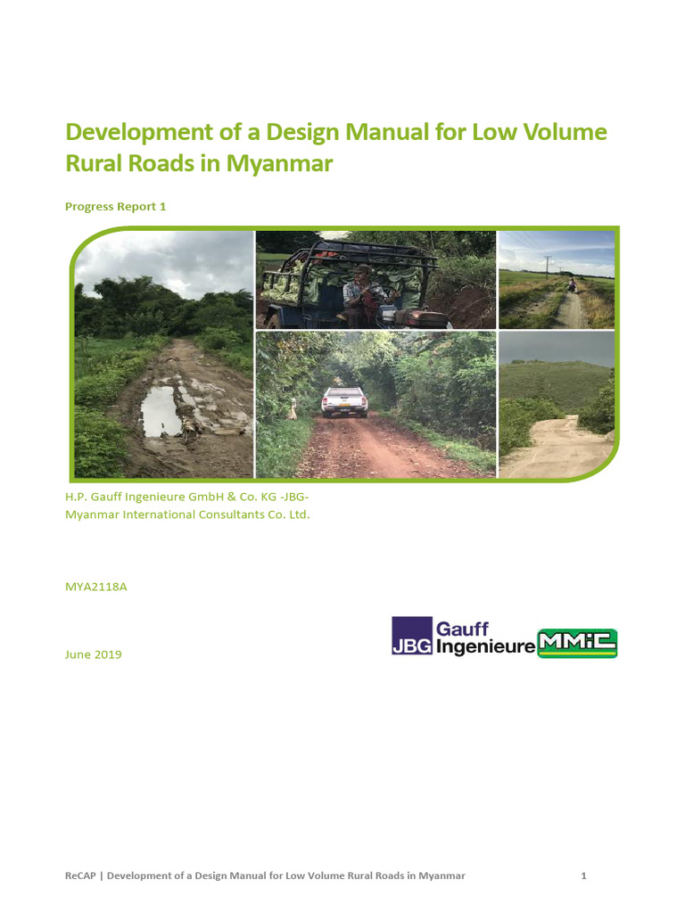 Development of A Design Manual For Low Volume Rural Roads in Myanmar ...