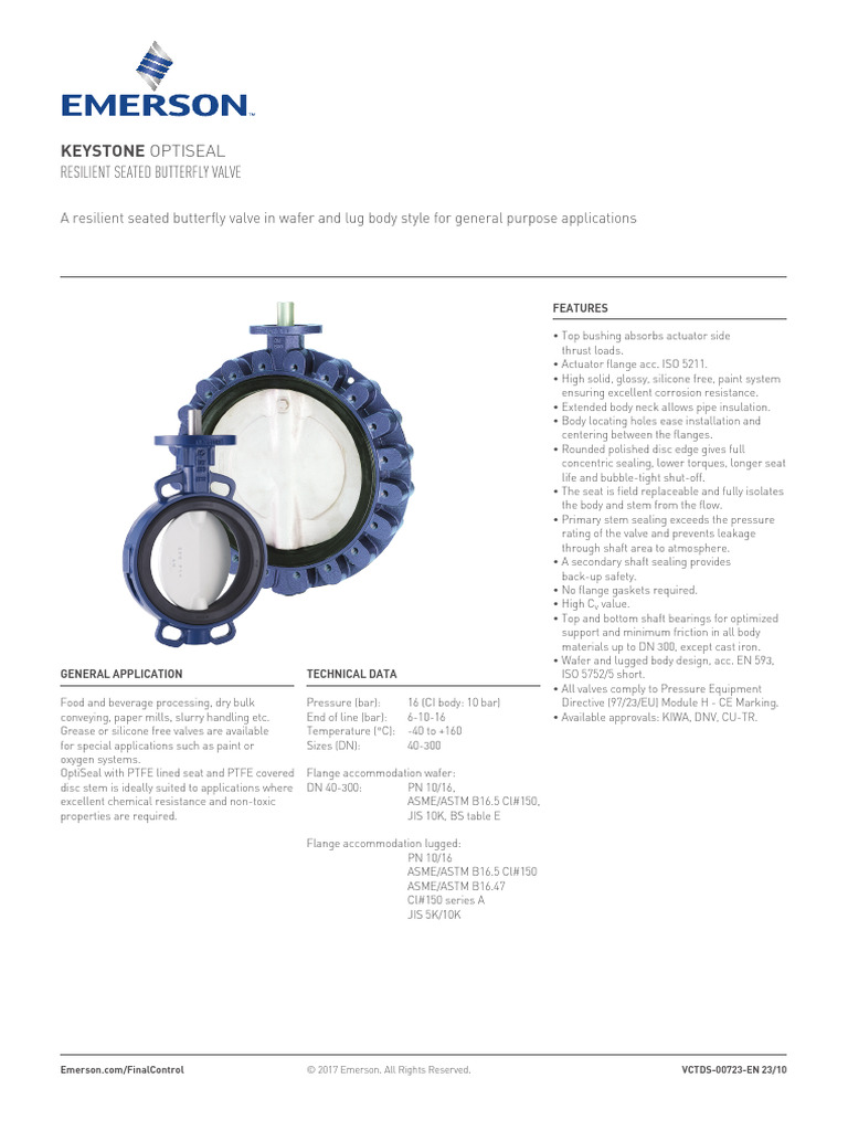 Data Sheets Optiseal Wafer Lugged Keystone en en 5445860 | PDF | Valve ...