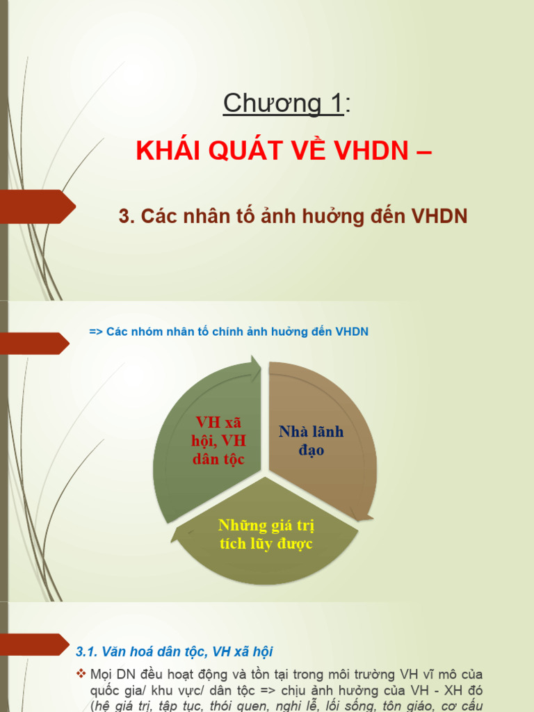 Bài Giảng Chương 1.3 - Các Nhân Tố Ảnh Hưởng Đến Vhdn | PDF