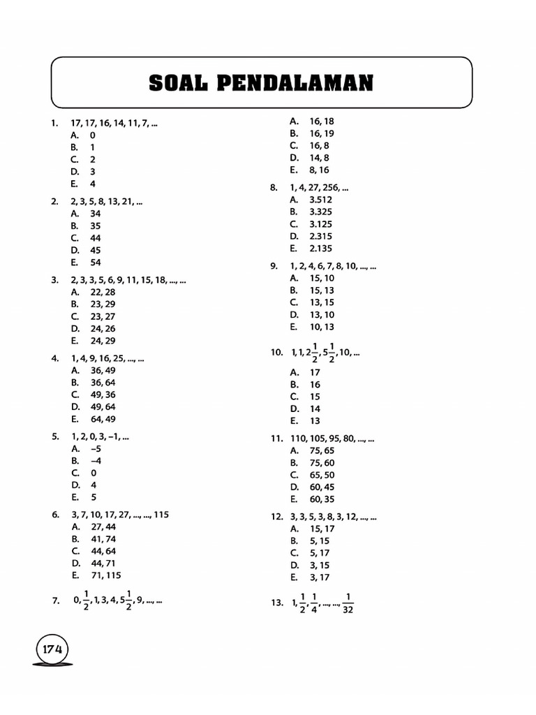Latihan Deret Angka 1 | PDF
