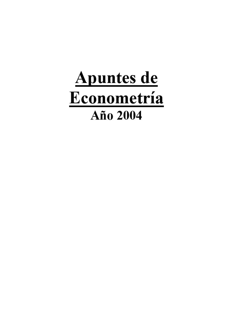 Resumen de Econometria | PDF | Mínimos cuadrados ordinarios | Econometría
