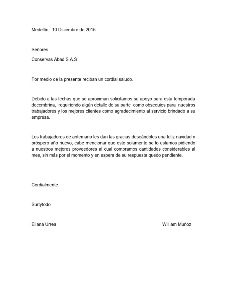 Carta de Solicitud Aguinaldo | PDF