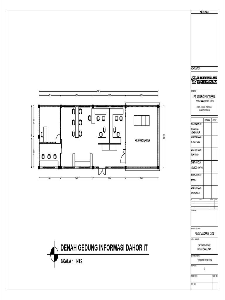 Contoh Denah Bangunan Denah Ruang IT | PDF