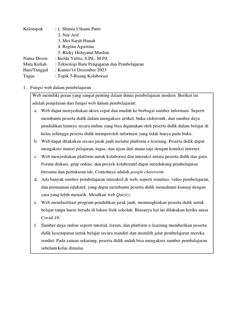 Topik 5 TBPP Ruang Kolaborasi | PDF | Komputer
