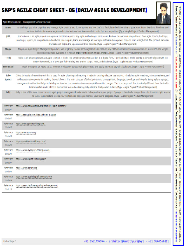 SKP's Agile Cheat Sheet - Part 05 | PDF