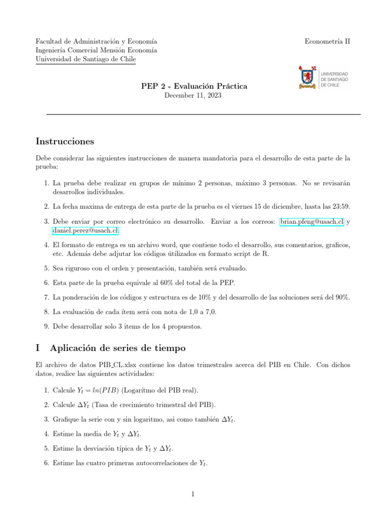 PEP 2 Econometría II | Descargar gratis PDF | Análisis de regresión