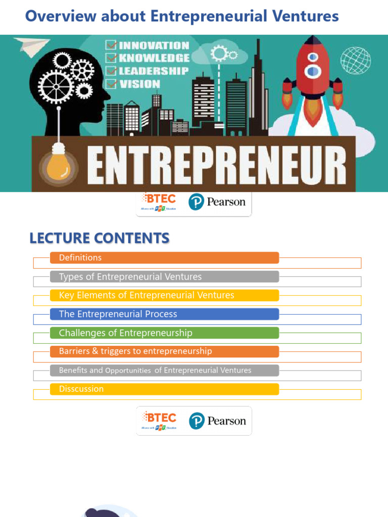 (Lecture 1) - (Overview About Entrepreneurial Ventures) | PDF | Entrepreneurship | Venture Capital