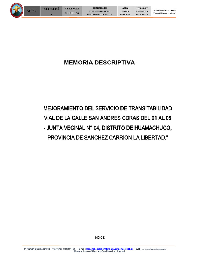 Memoria Descriptiva | PDF | Clima | Precipitación