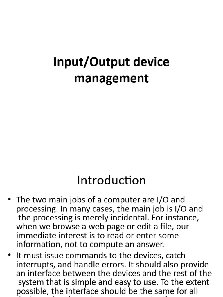 Io Device Management | PDF | Hard Disk Drive | Input/Output Io Device Management | PDF | Hard Disk Drive | Input/Output