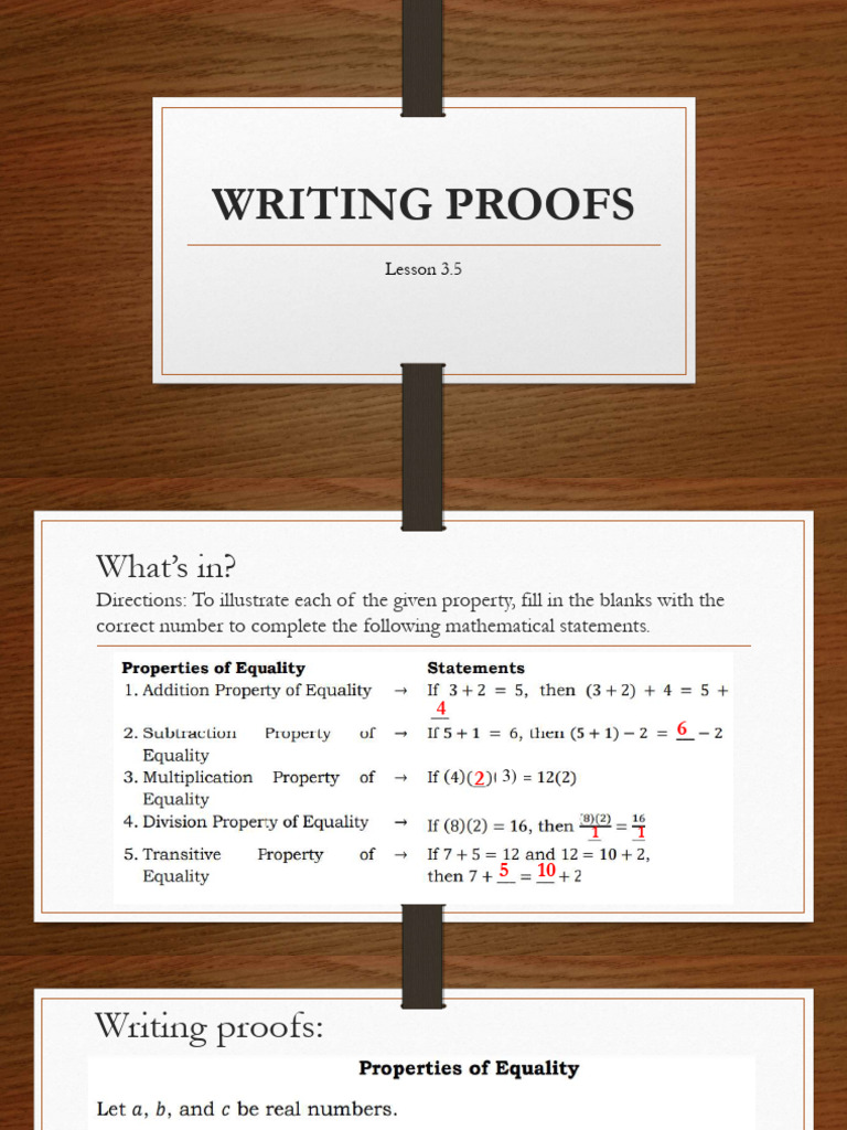Writing Mathematical Proofs Guide | PDF