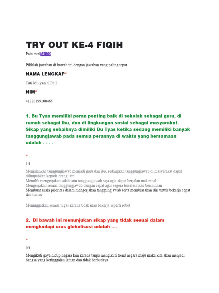 Try Out Ke 4 | PDF