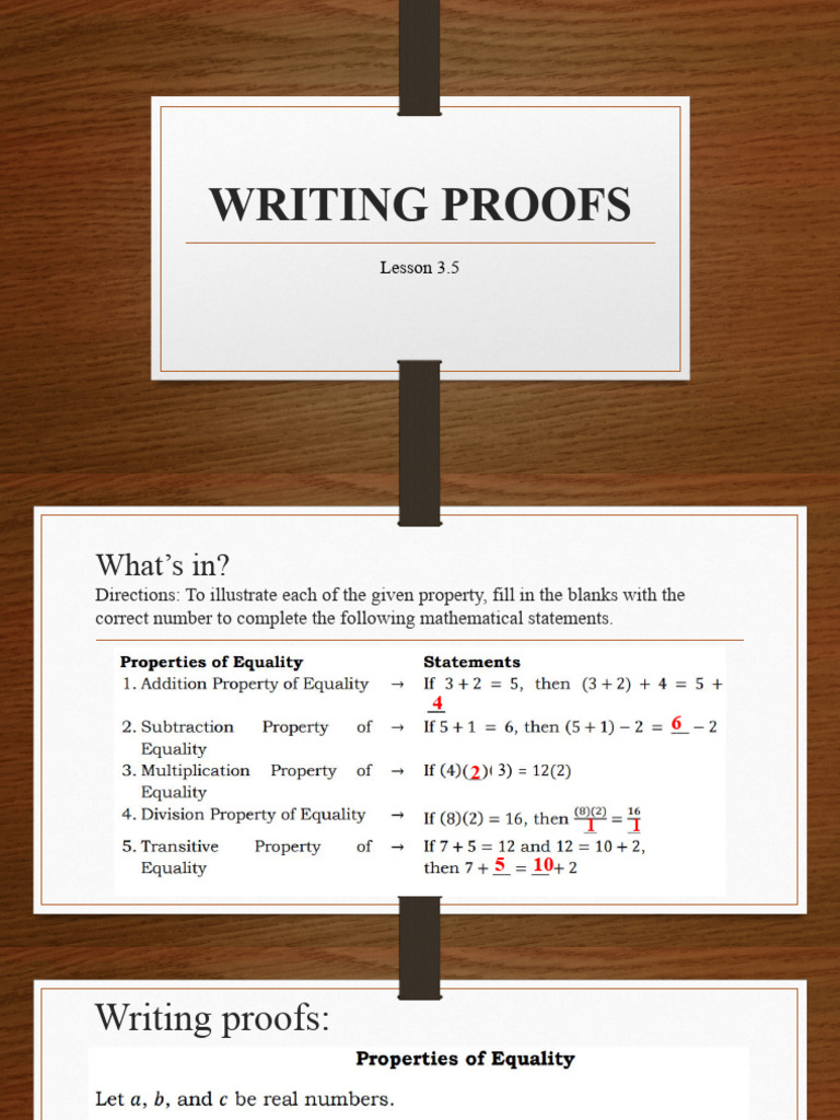 Lesson 5.2 Writing Proofs | PDF
