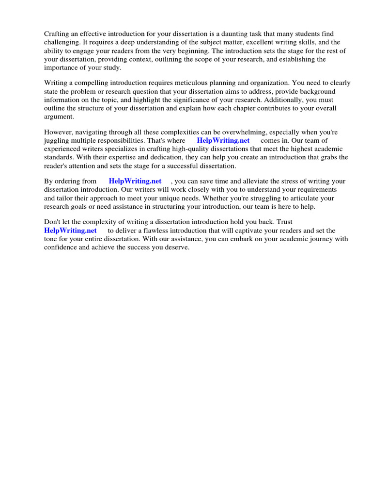 How To Write An Effective Introduction Dissertation | PDF | Thesis | Essays