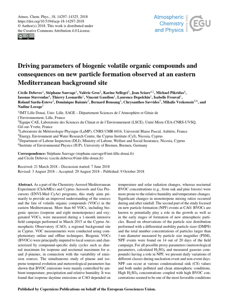 Acp 18 14297 2018 | PDF | Volatile Organic Compound | Particulates