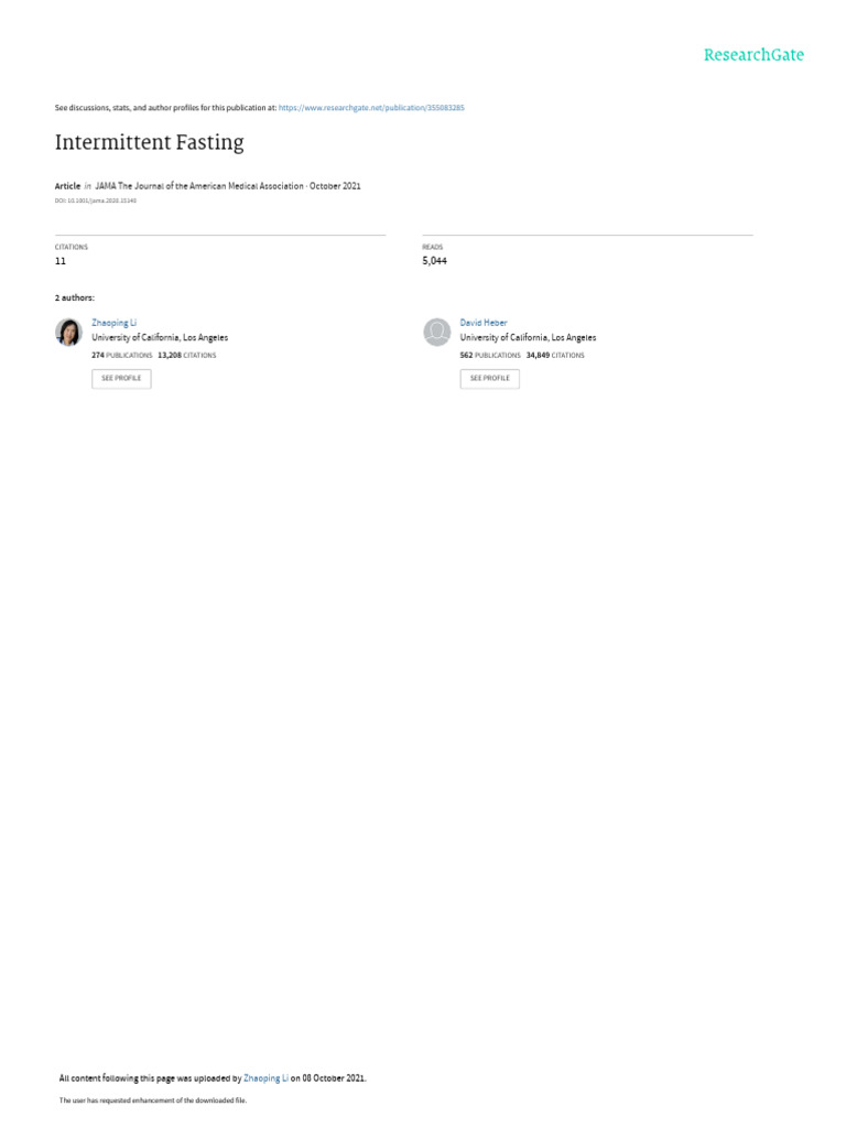 Intermittent Fasting | PDF | Science & Mathematics | Lifestyle