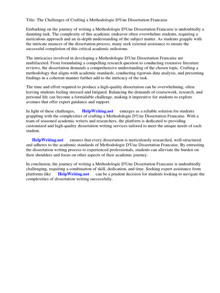 Methodologie Dune Dissertation Francaise | PDF | Methodology | Thesis