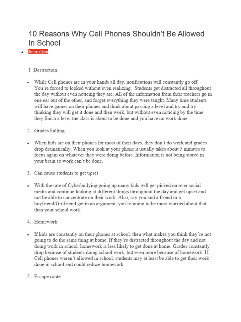 10 Reasons Why Cell Phones Should Be Banned | Download Free PDF ... 10 Reasons Why Cell Phones Should Be Banned | Download Free PDF ...