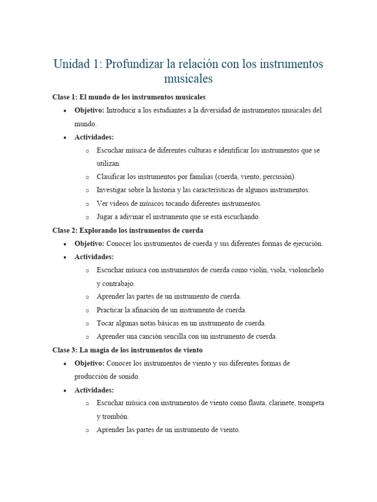 Clases 4to | PDF | Instrumentos musicales | Melodía