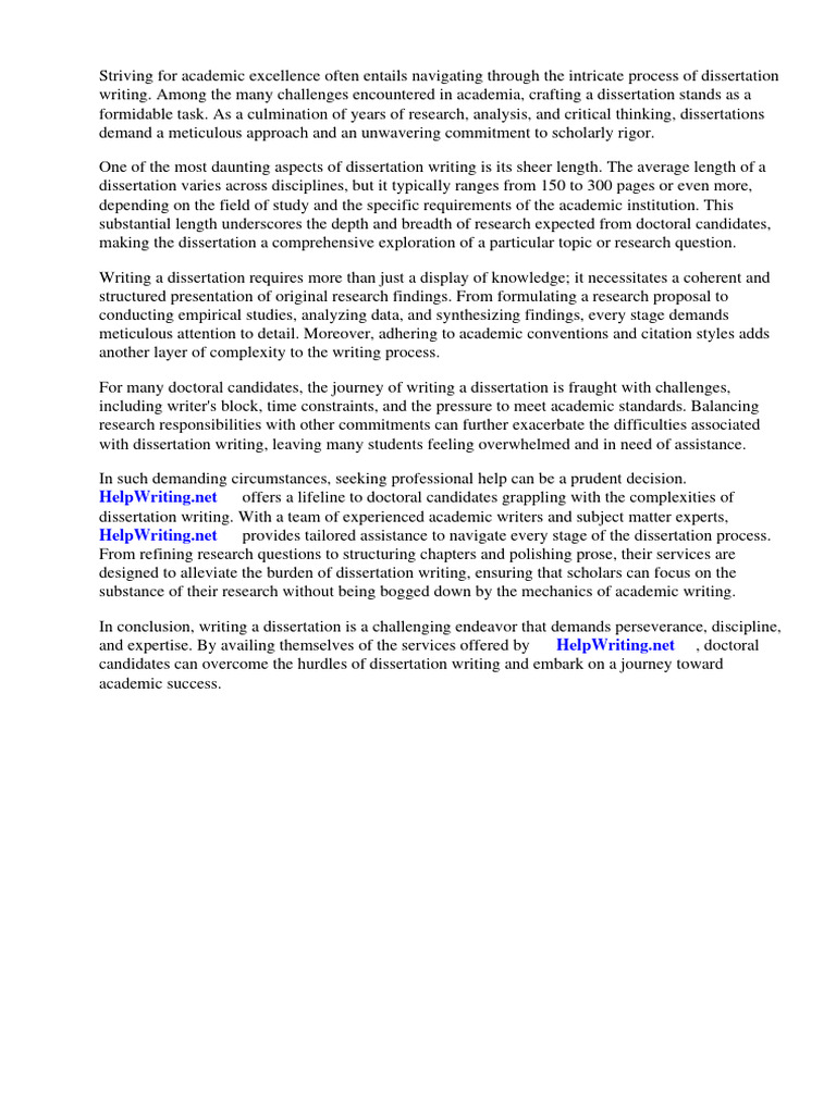 Dissertation Average Length | PDF | Thesis | Statistics