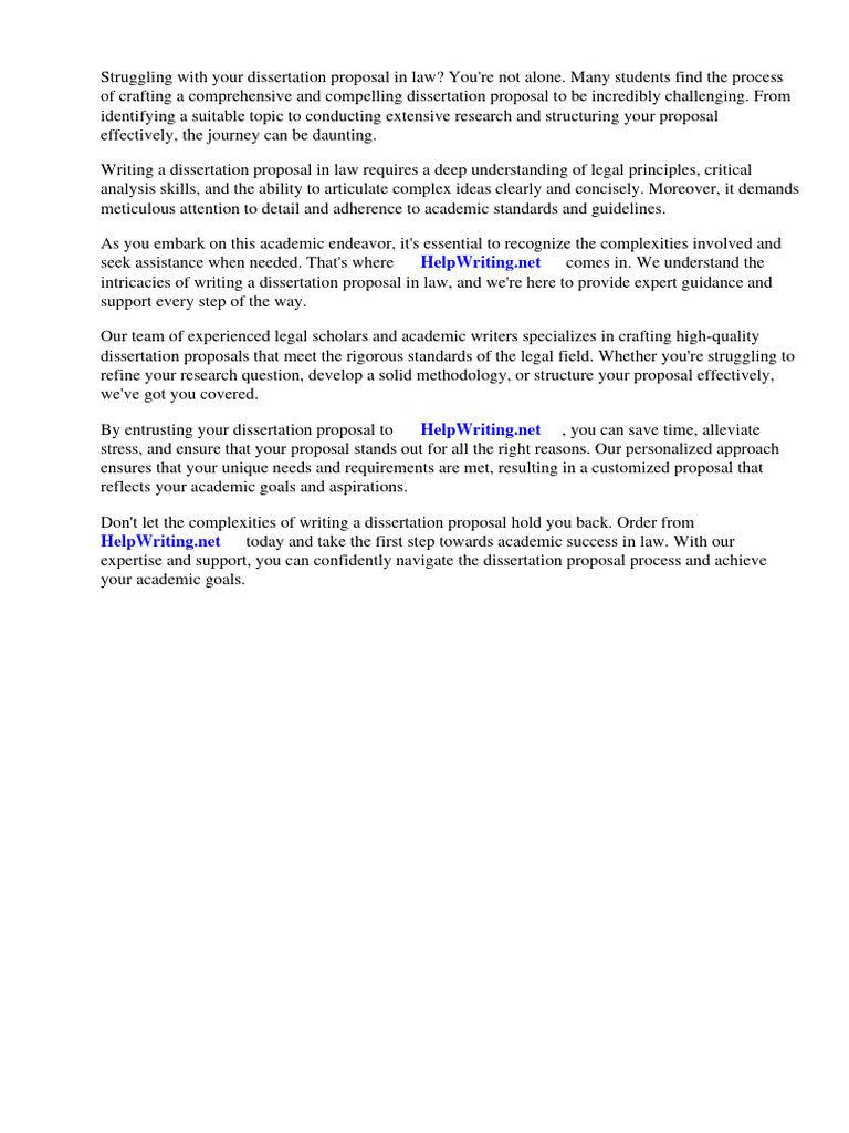 Dissertation Proposal Law Example | PDF | Thesis | Expert