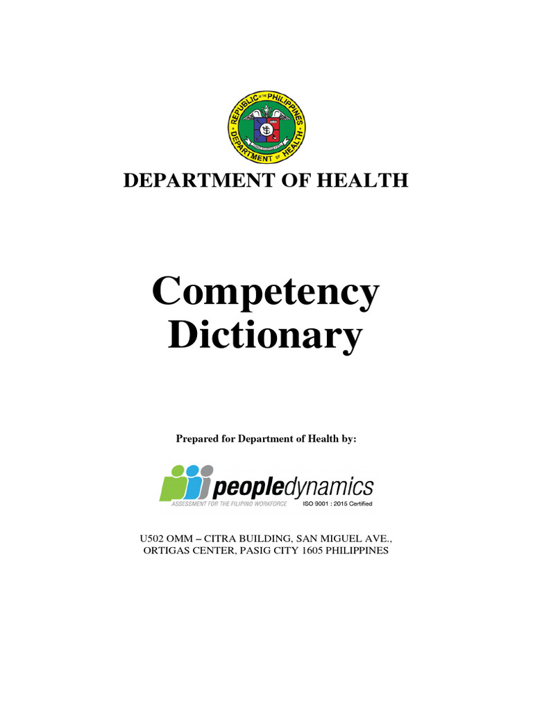 DOH Competency Dictionary | PDF | Communication | Goal