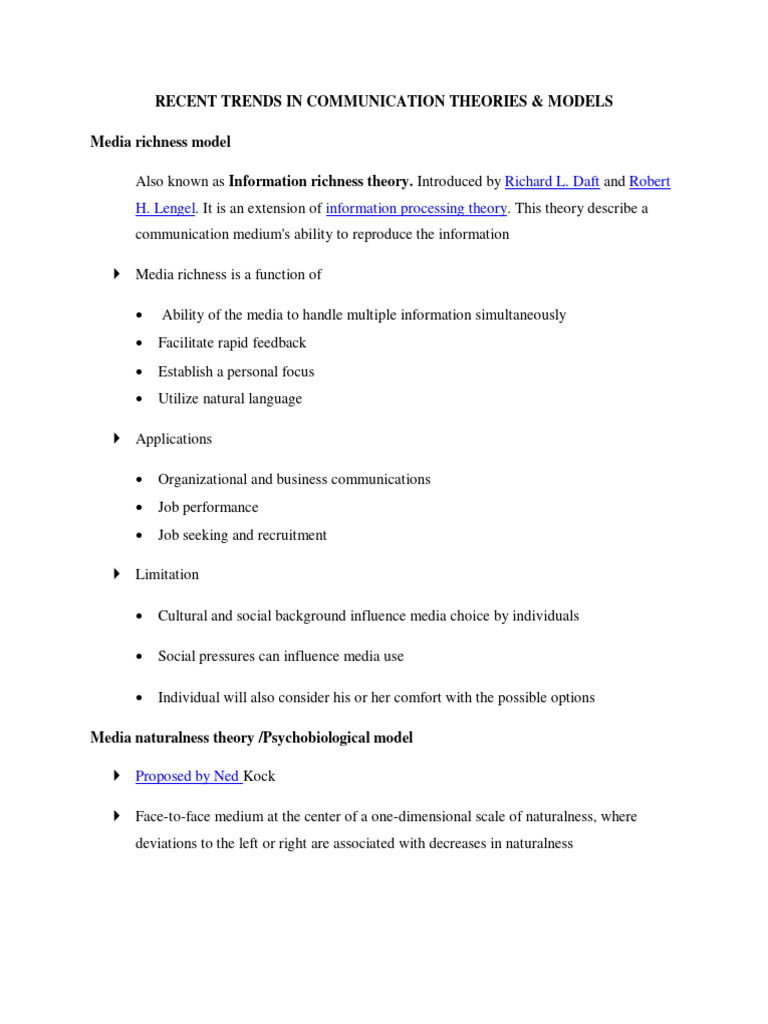 Recent Trends in Communication Theories | PDF | Communication | Computing