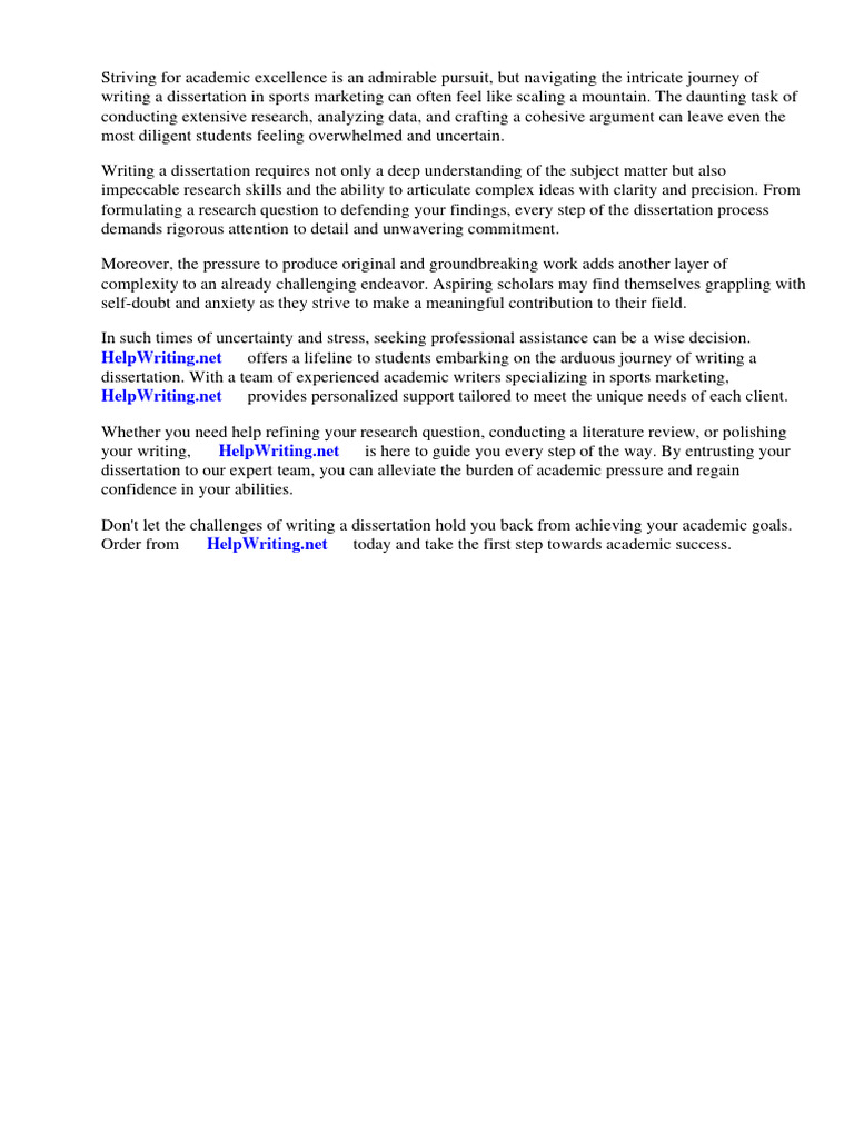 Dissertation Sports Marketing | PDF | Sports | Marketing