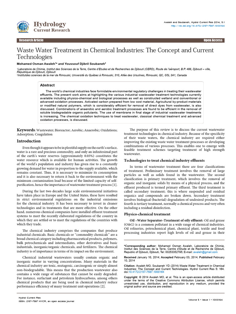 Hydrology Current Research Waste Water T | PDF | Anaerobic Digestion ...