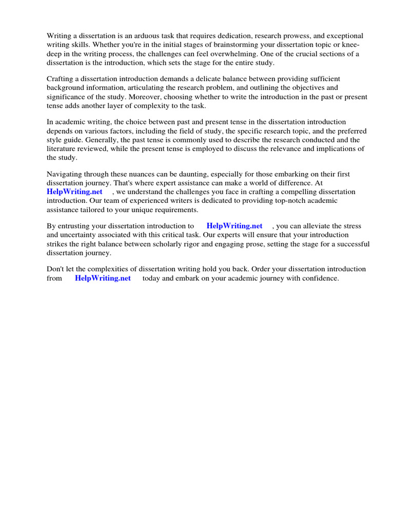 Dissertation Intro Writing Guide | PDF | Grammatical Tense | Thesis