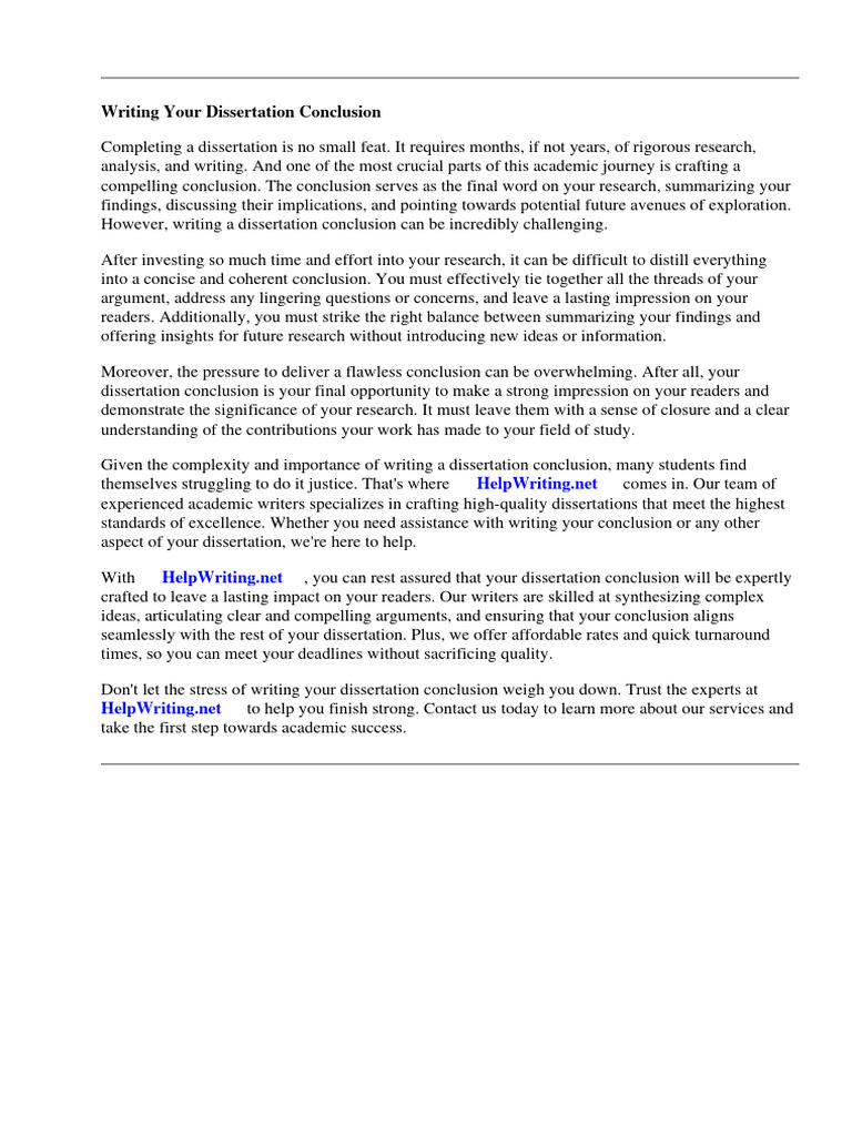 Writing Your Dissertation Conclusion | PDF | Thesis | Essays