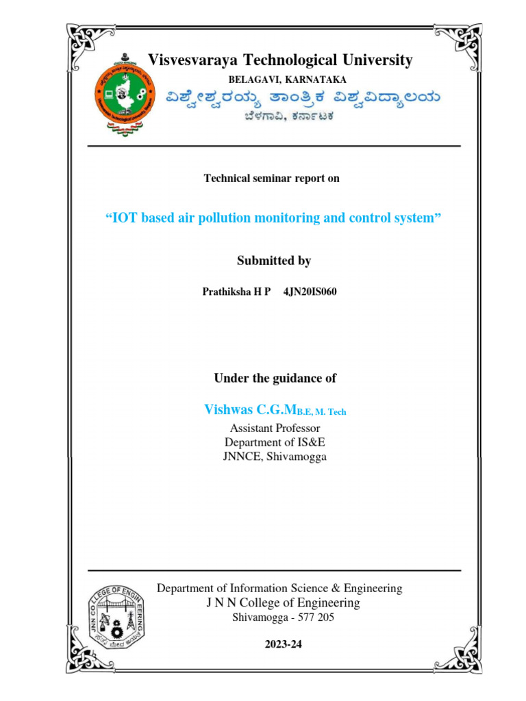 Air Pollution Ts Report (Final) | PDF | Internet Of Things | Air Pollution