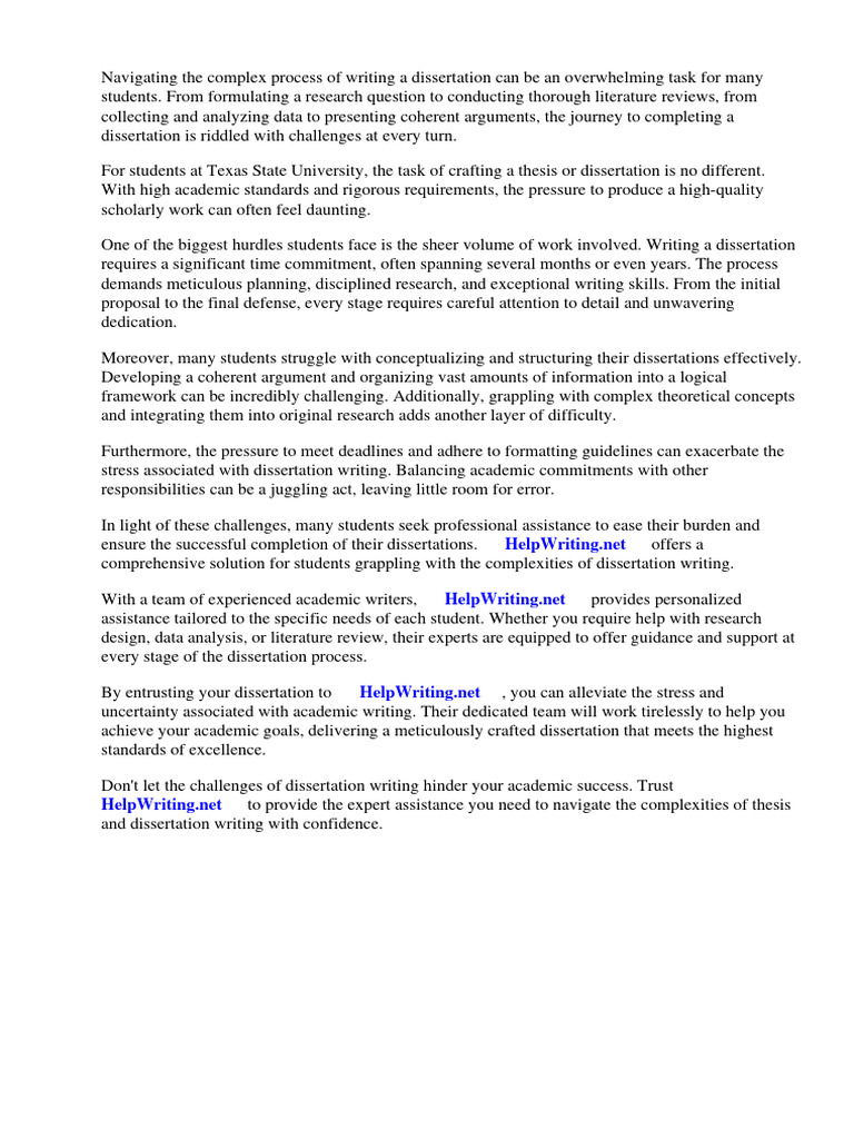 Texas State University Thesis Dissertation Guide | PDF | Thesis | Essays