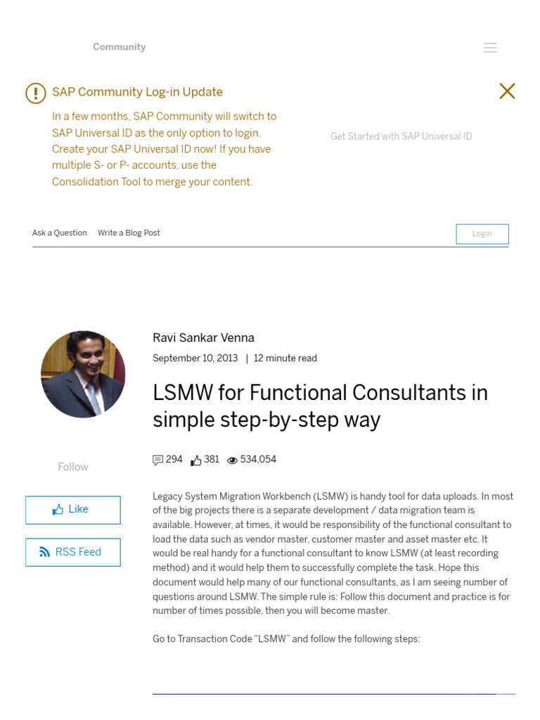 LSMW Step-by-Step Guide for Consultants | PDF | Button (Computing) | Enterprise Resource Planning