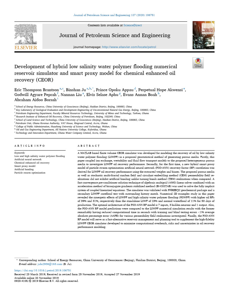 Journal of Petroleum Science and Engineering | PDF | Artificial Neural Network | Applied Mathematics