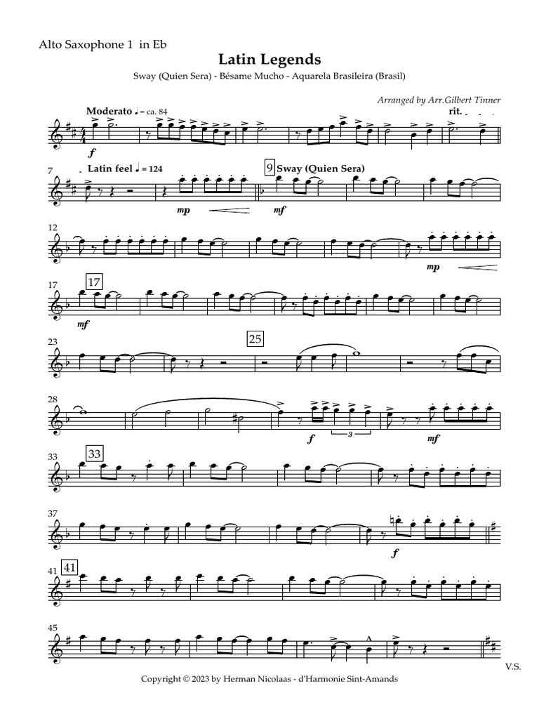 Latin Legends - Alto Saxophone 1 in Eb | PDF