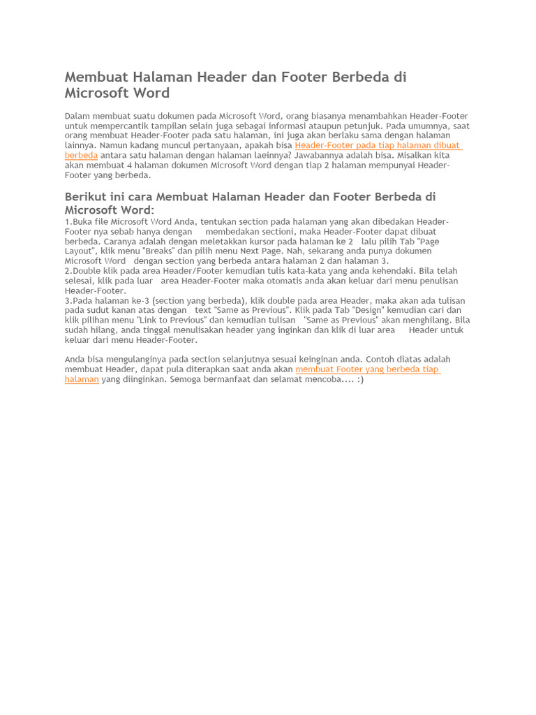 3Membuat halaman footer dan header | PDF