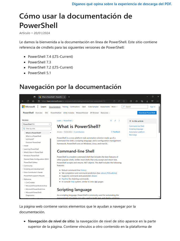 Powershell Scripting Powershell 7.4 | PDF | Microsoft Windows | Distribución de Linux