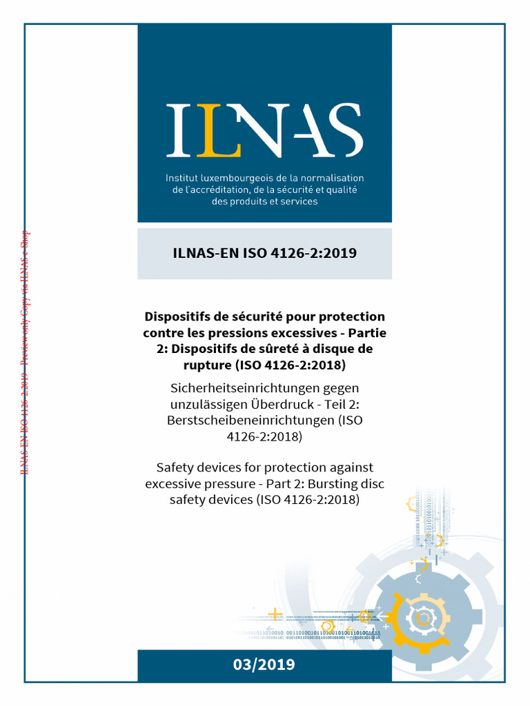 Norme ISO 4126-2: Dispositifs de sûreté | PDF | Organisation ...