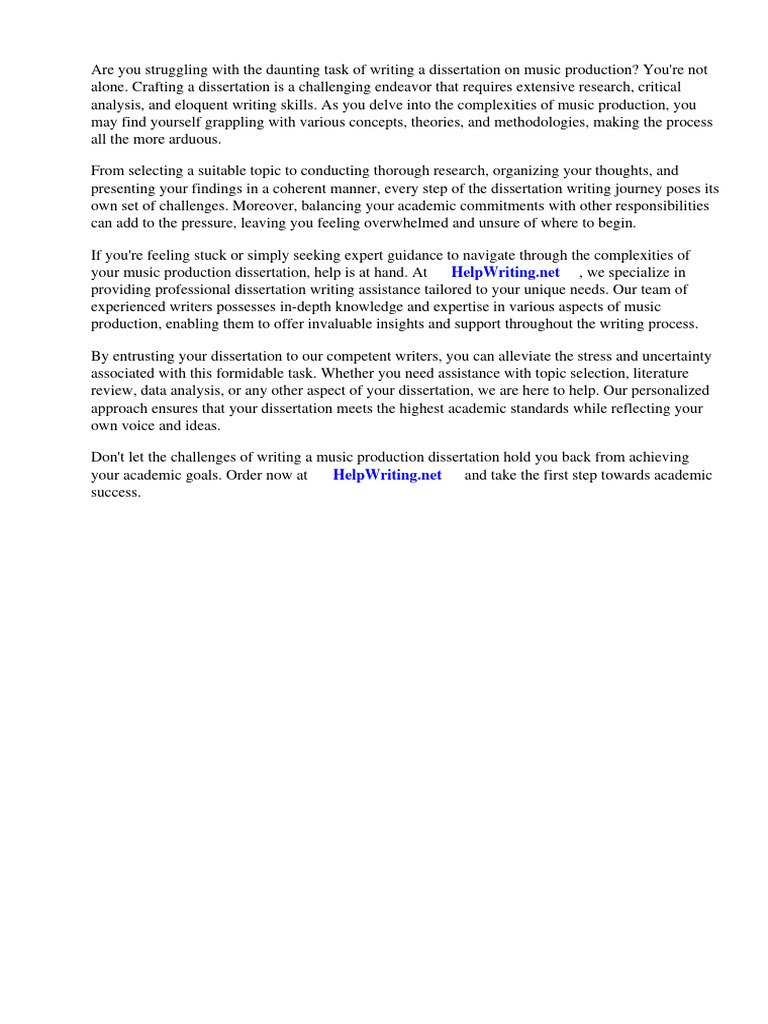 Music Production Dissertation Topics | PDF | Thesis | South Africa