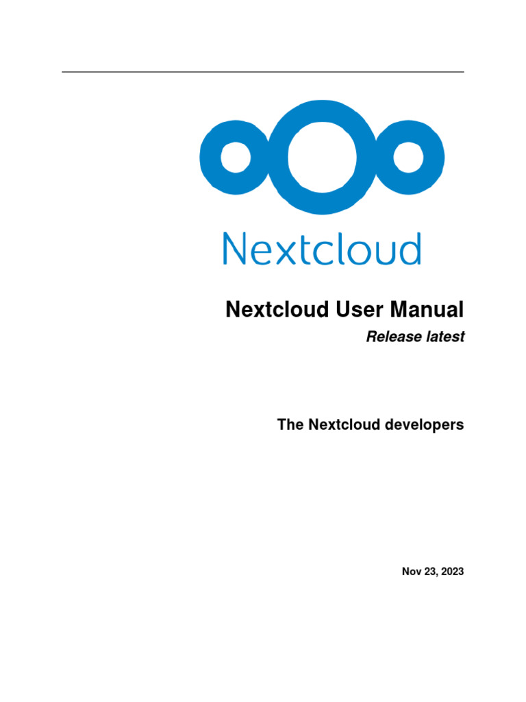Nextcloud Manual | PDF | Computer File | World Wide Web