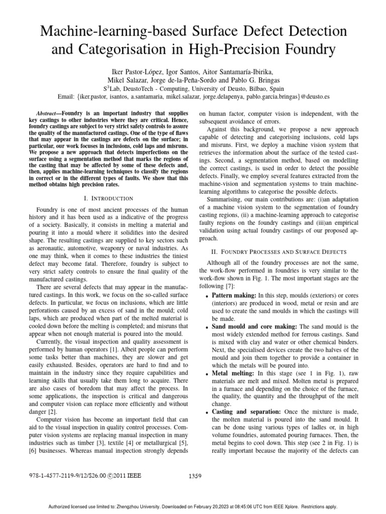 Machine-learning-based Surface Defect Detection and Categorisation in ... Machine-learning-based Surface Defect Detection and Categorisation in ...